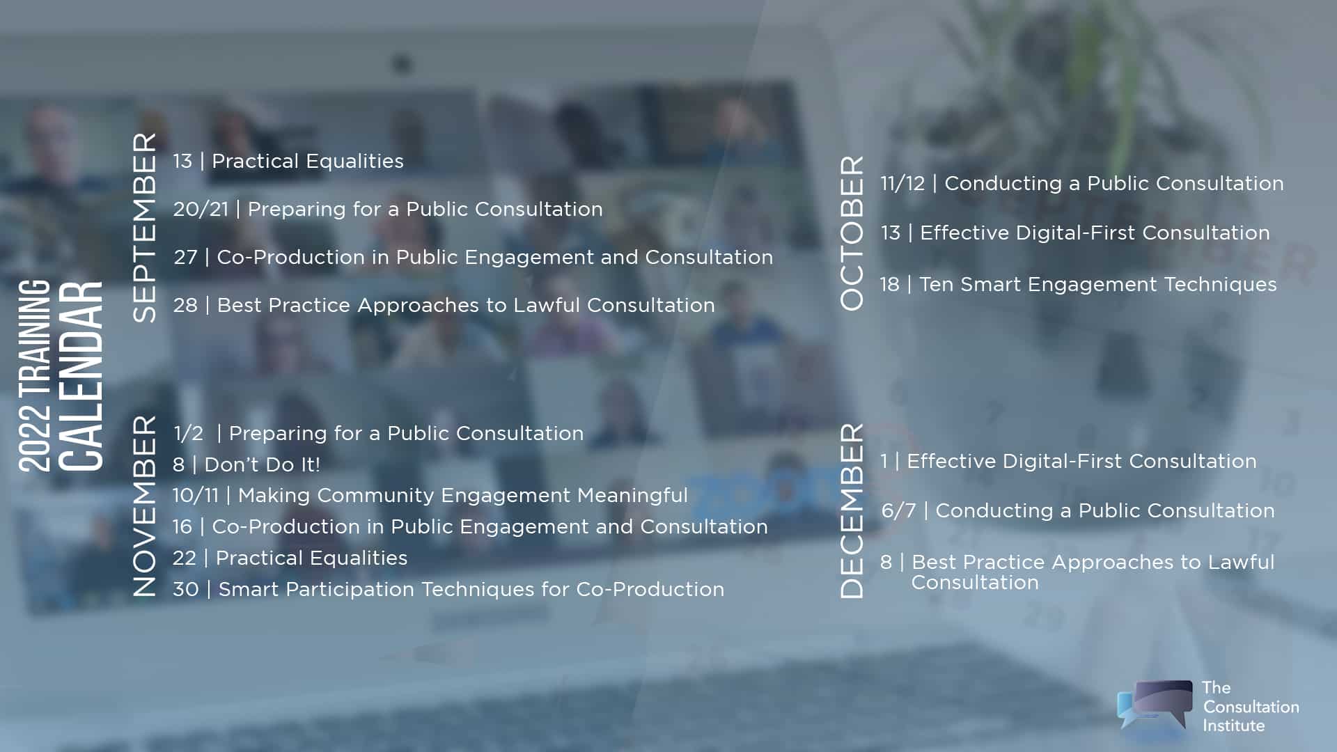 Autumn/Winter training calendar released! Booking now available — The ...